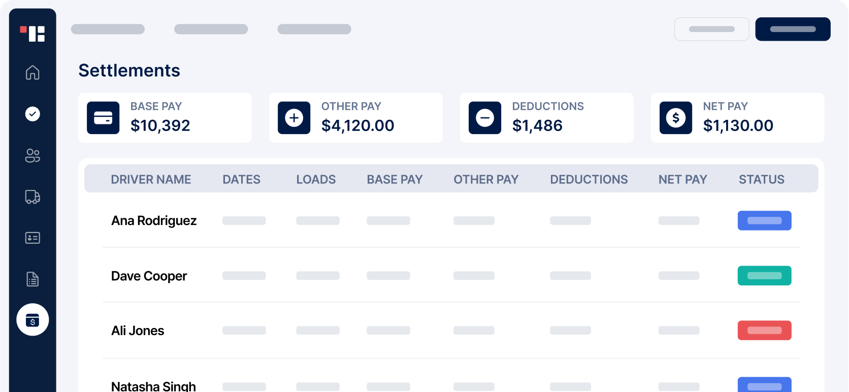 Automated Driver Settlement Software | Truckbase